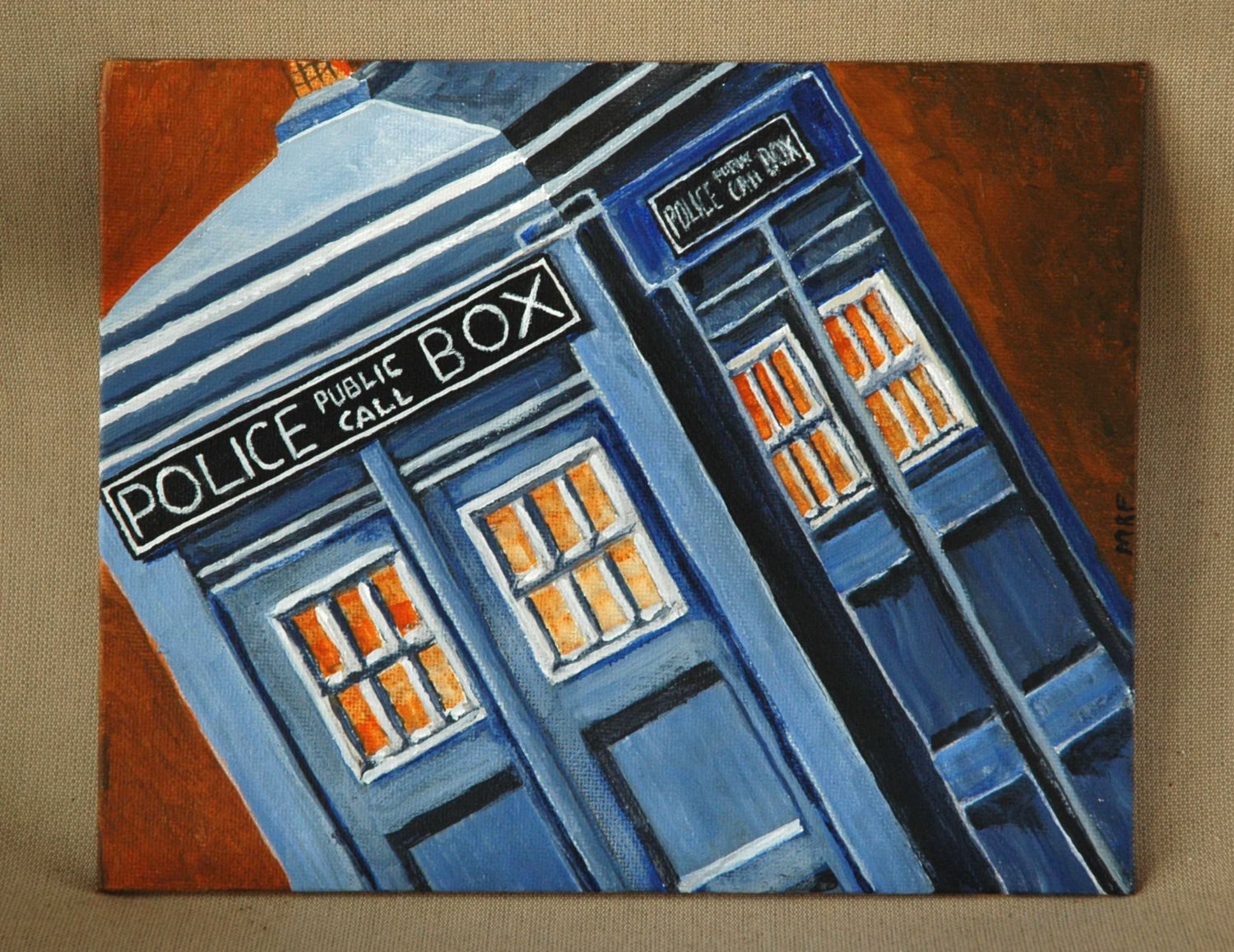 TARDIS Doctor Who Police Phone Box Original Acrylic Painting 8 X 10 - Etsy