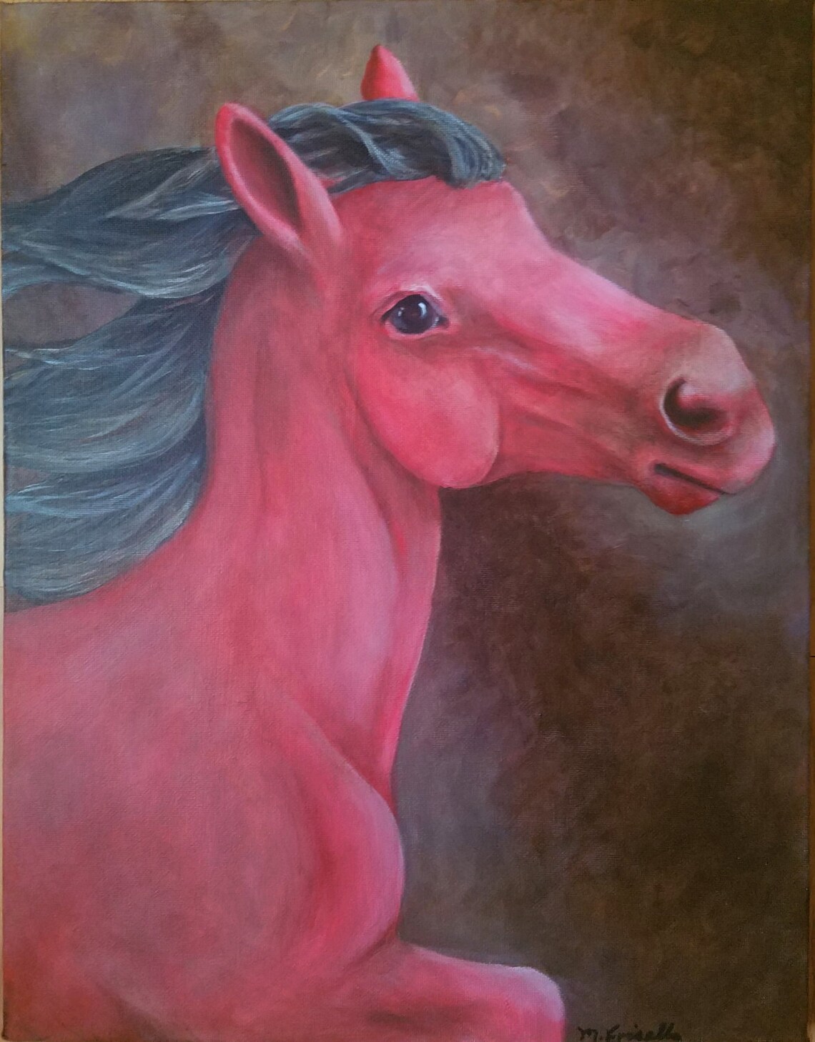 Wild Red Horse Original Acrylic Painting 14" X 18" - Etsy