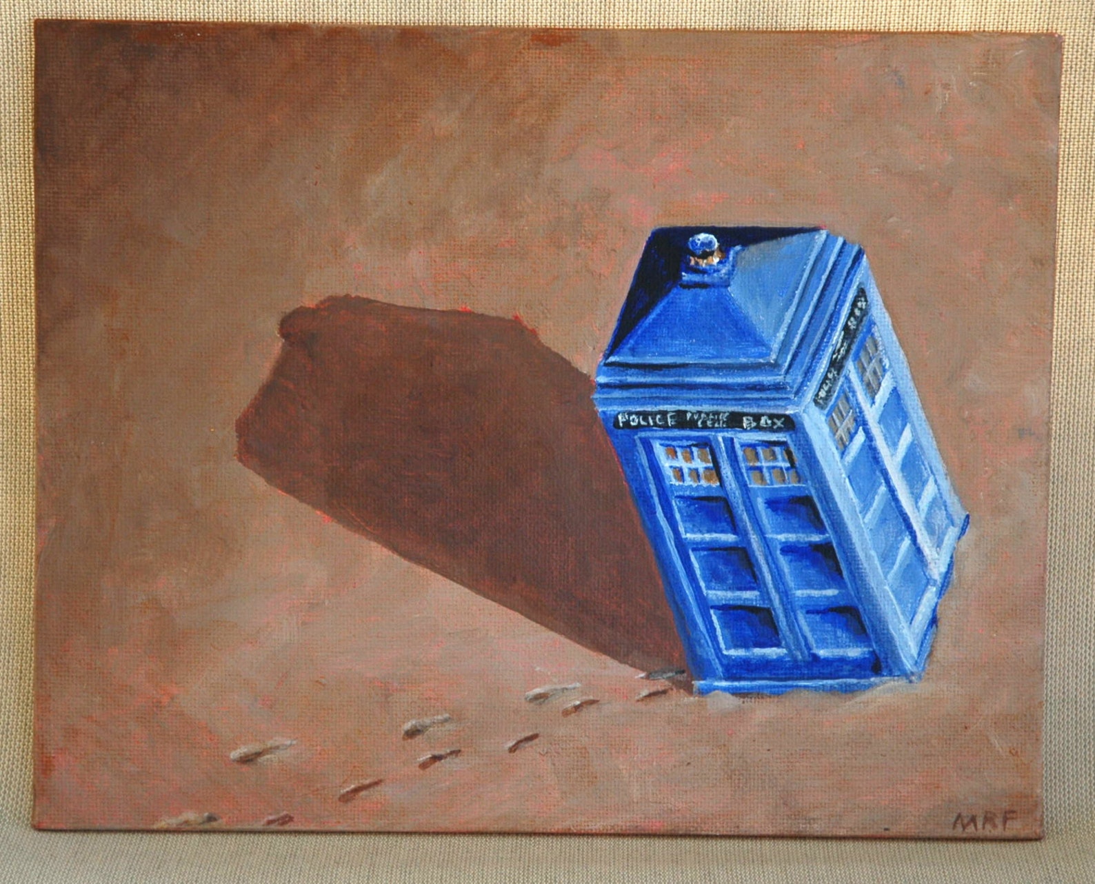 Parked TARDIS Doctor Who Police Phone Box Original Acrylic Painting 8 ...