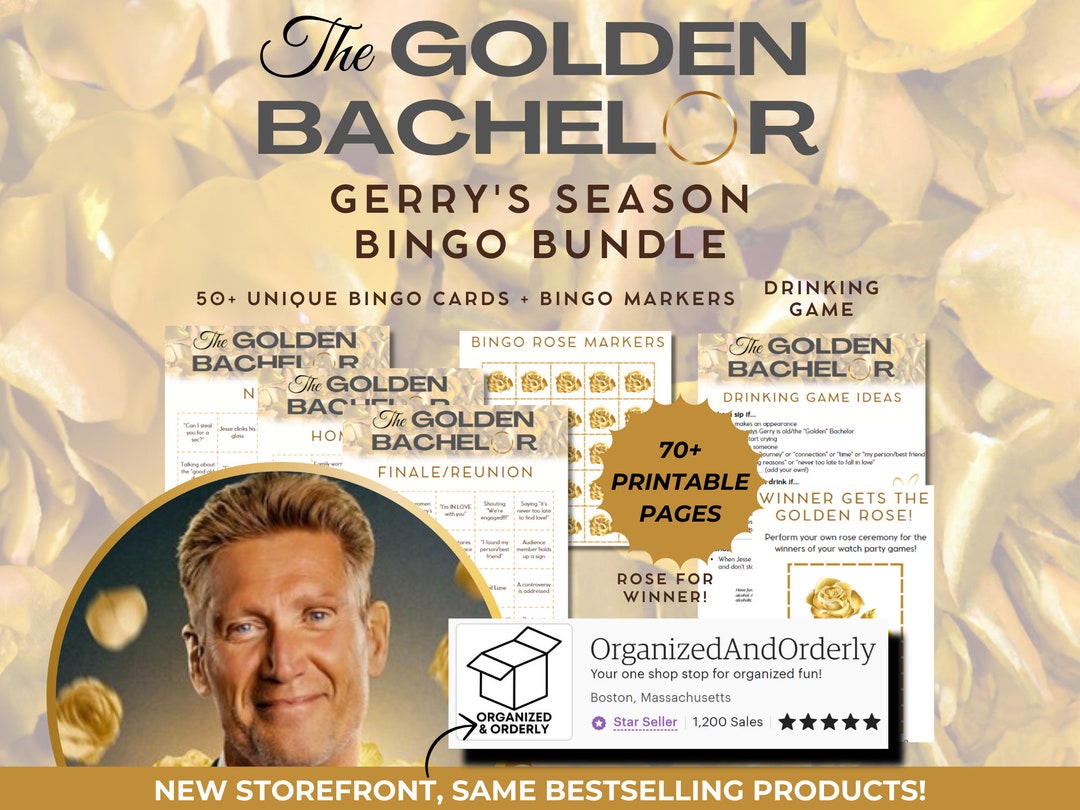Bestselling Golden Bachelor Bingo Bundle | Gerry Turner | Bingo Card ...