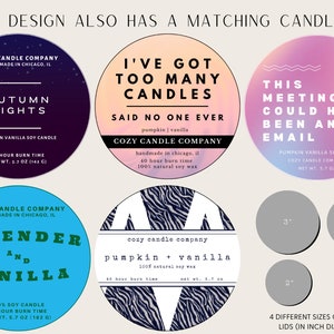 Fun and Colorful Candle Label Template | Editable and Customizable ...
