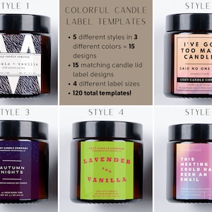 Fun and Colorful Candle Label Template | Editable and Customizable ...
