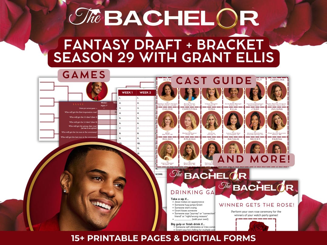 Bestselling Bachelor Bracket Bundle | Season 29 | Grant Ellis | Fantasy ...