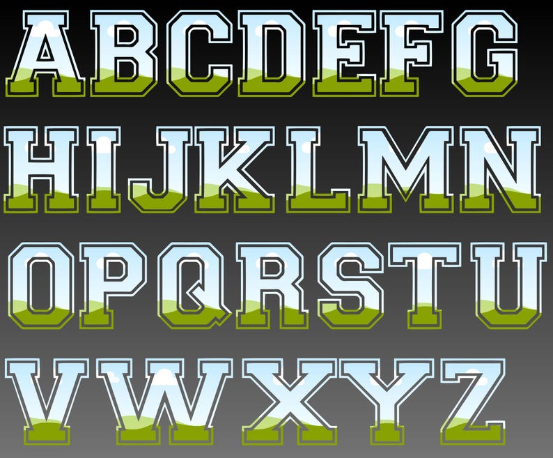 Varsity Letter Canva Frames Bundle: Drag & Drop Alphabet (digital ...