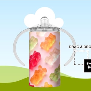 Animated 12oz Sippy Cup Mockup: Drag & Drop Canva Template (digital ...