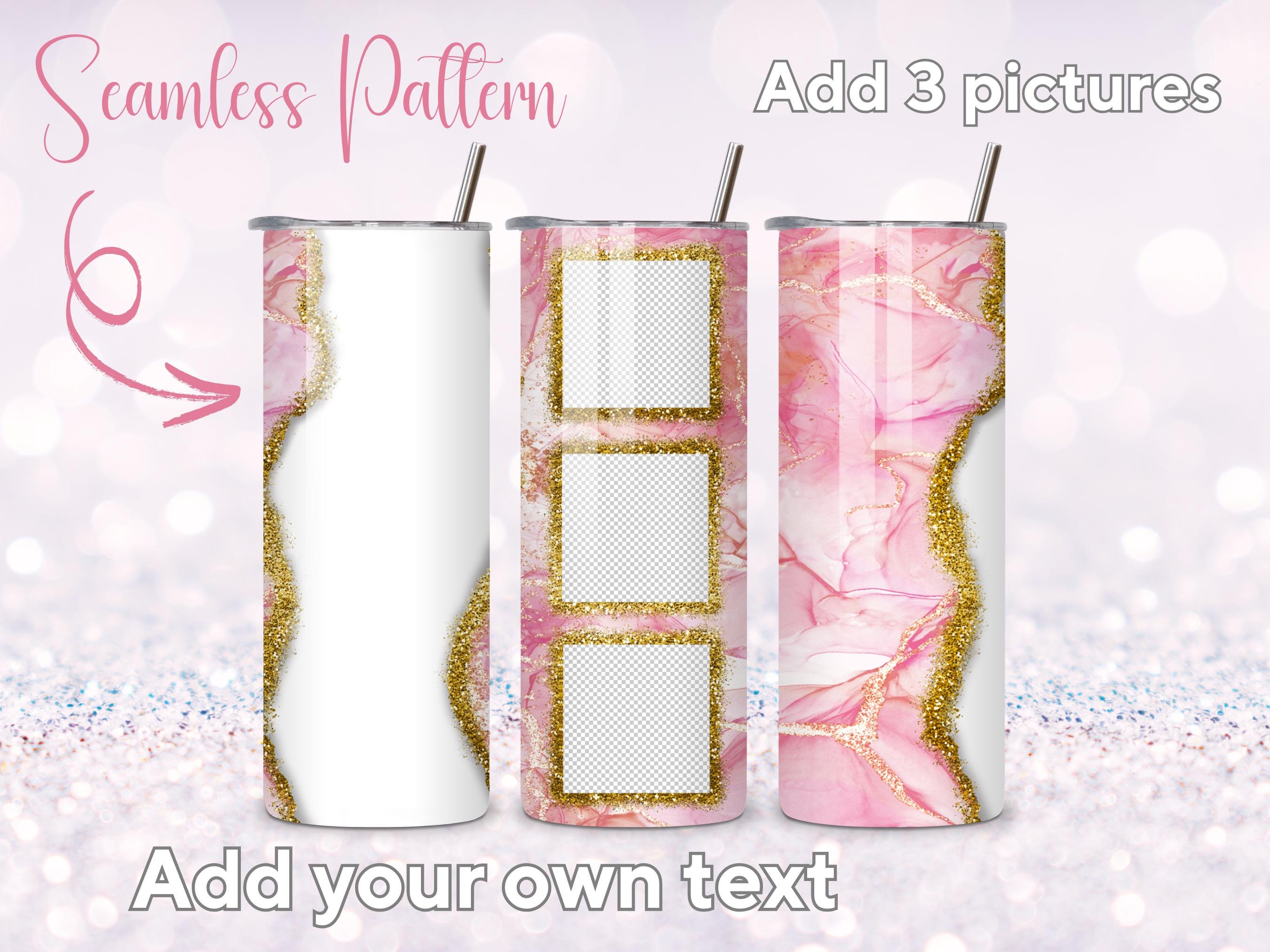 Add Your Own Photo and Text Tumbler Wrap . Rose Gold Tumbler ...