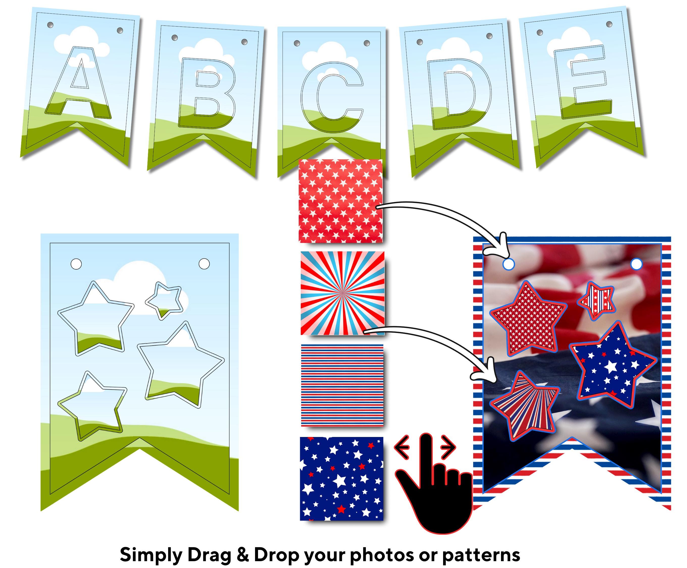 Editable Bunting Banner Template: Canva Alphabet & Symbols (digital ...