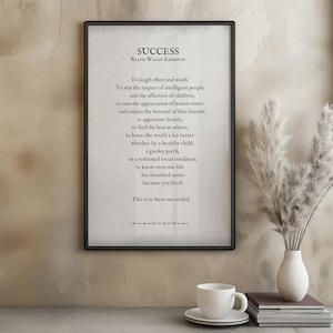 Emerson Poster | Emerson Success Quote | Office Gift | Inspirational ...