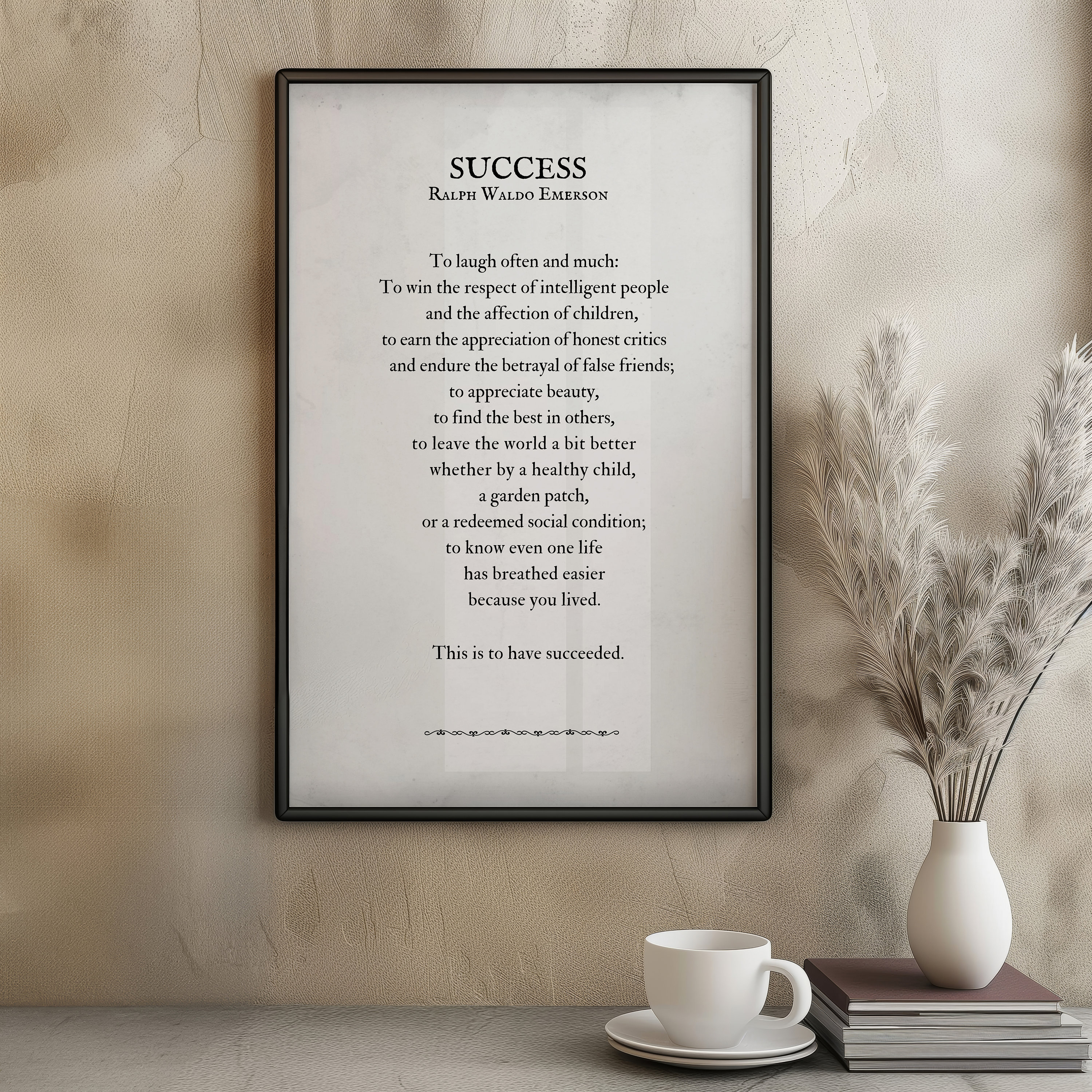 Emerson Poster | Emerson Success Quote | Office Gift | Inspirational ...