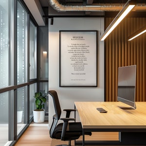 Emerson Poster | Emerson Success Quote | Office Gift | Inspirational ...