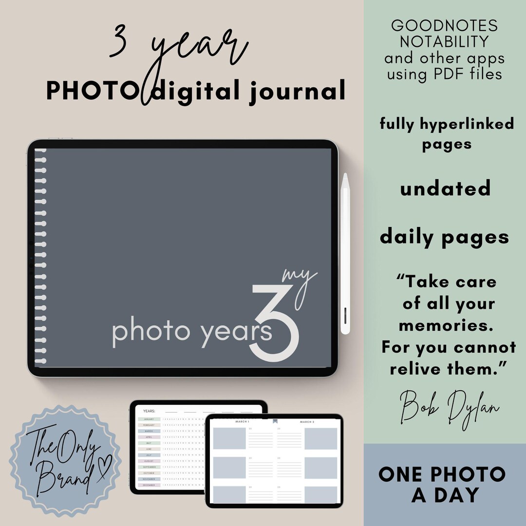 3-year Digital Photo Journal: Daily Memory Book (goodnotes, Notability ...