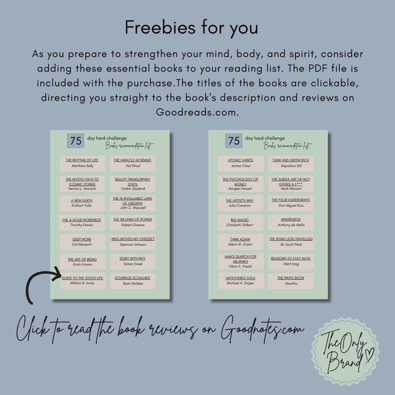 75 Day Hard Challenge Digital Planner and Tracker 75 Hard Journal ...