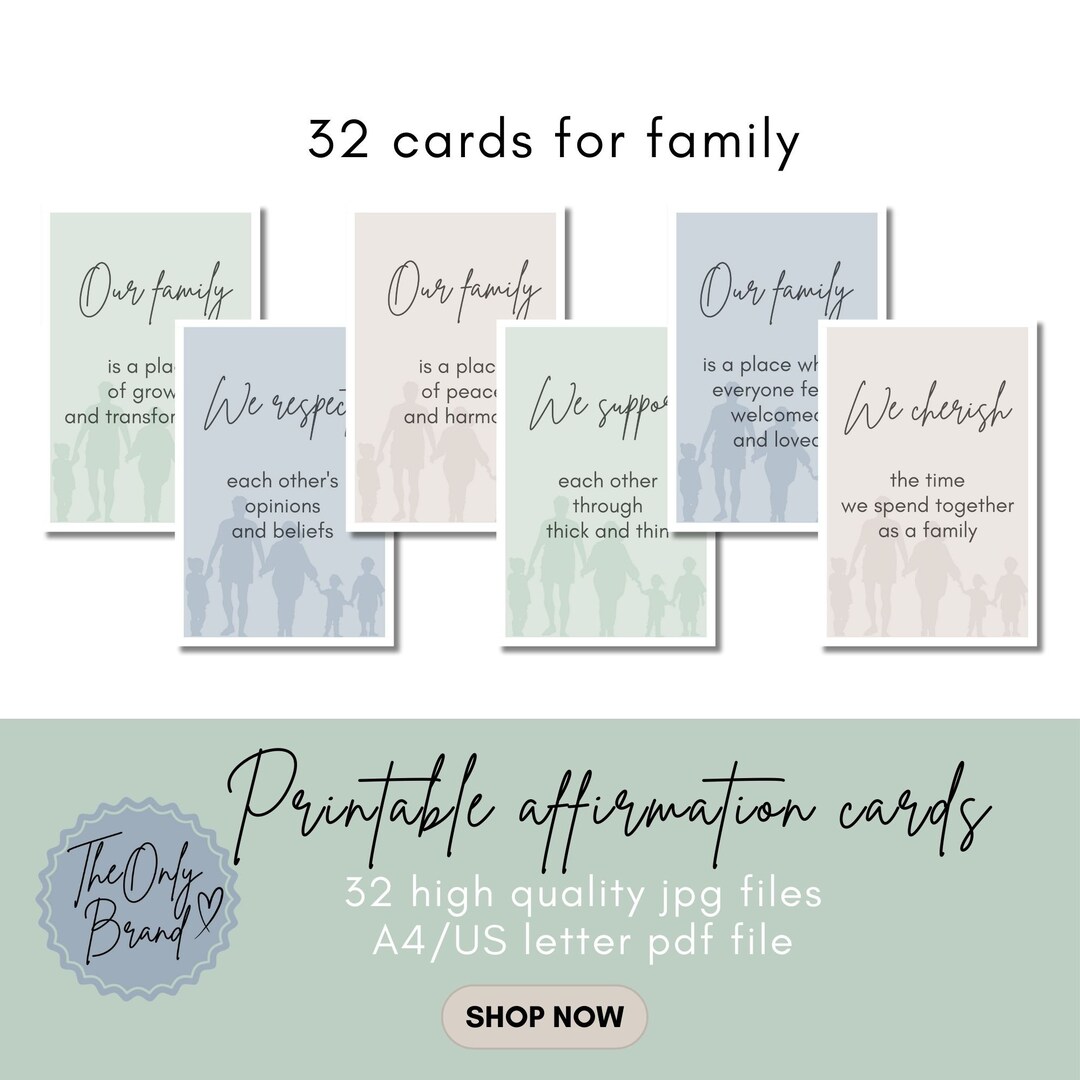 Family Affirmation Cards Printable Download | Cards for Family | Family ...