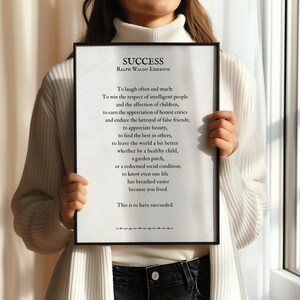 Emerson Poster | Emerson Success Quote | Office Gift | Inspirational ...
