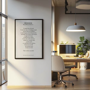 Emerson Poster | Emerson Success Quote | Office Gift | Inspirational ...