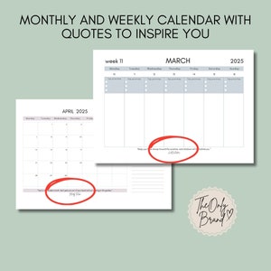 2025 Printable Monthly and Weekly Color Calendar Planner With ...