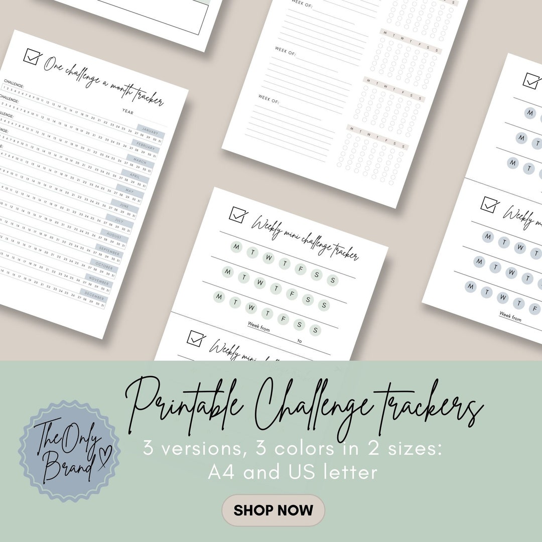 Challenge Template Printable | Self Improvement Worksheet | Achievement ...