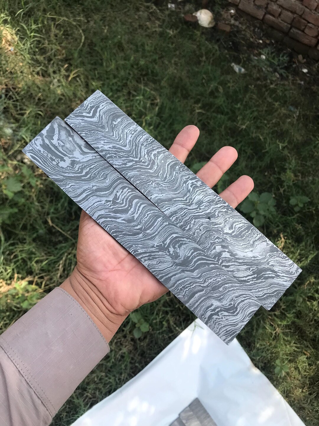 Hand Forged Damascus Steel Billet Bar 25x5 Cm Premium Quality Firestorm ...