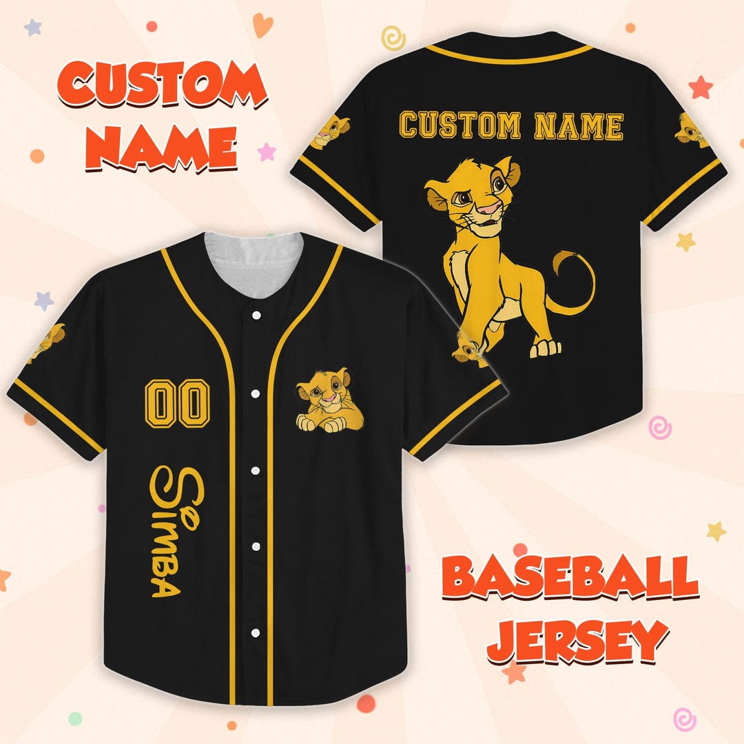 Custom Simba Lion King Baseball Jersey, Disney Family Matching Shirt ...