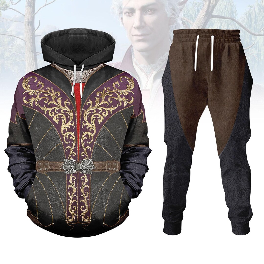 Astarion Costume Hoodie Jogger Set, Baldur's Gate 3 Vampire Cosplay ...