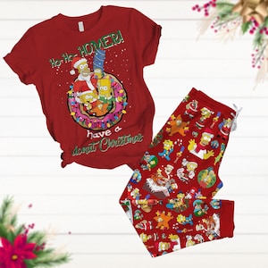 The Simpsons Holiday Pajamas Set, Simpsons Santa Hat Tee, Simpsons ...