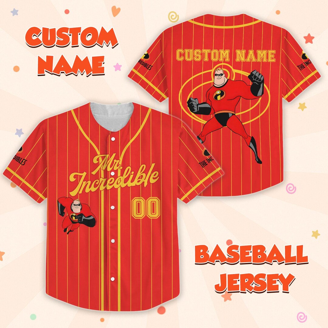 Custom Mr Incredible Bob Parr Baseball Jersey, Disney Dad Outfit, the ...