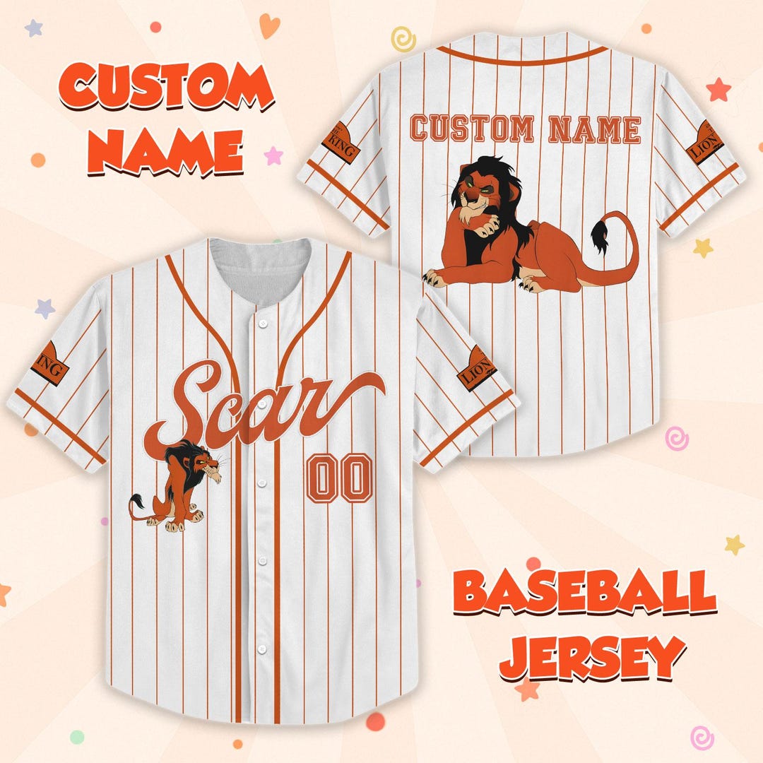 Custom Scar the Lion King Baseball Jersey, Disney Villain Shirt, Pride ...