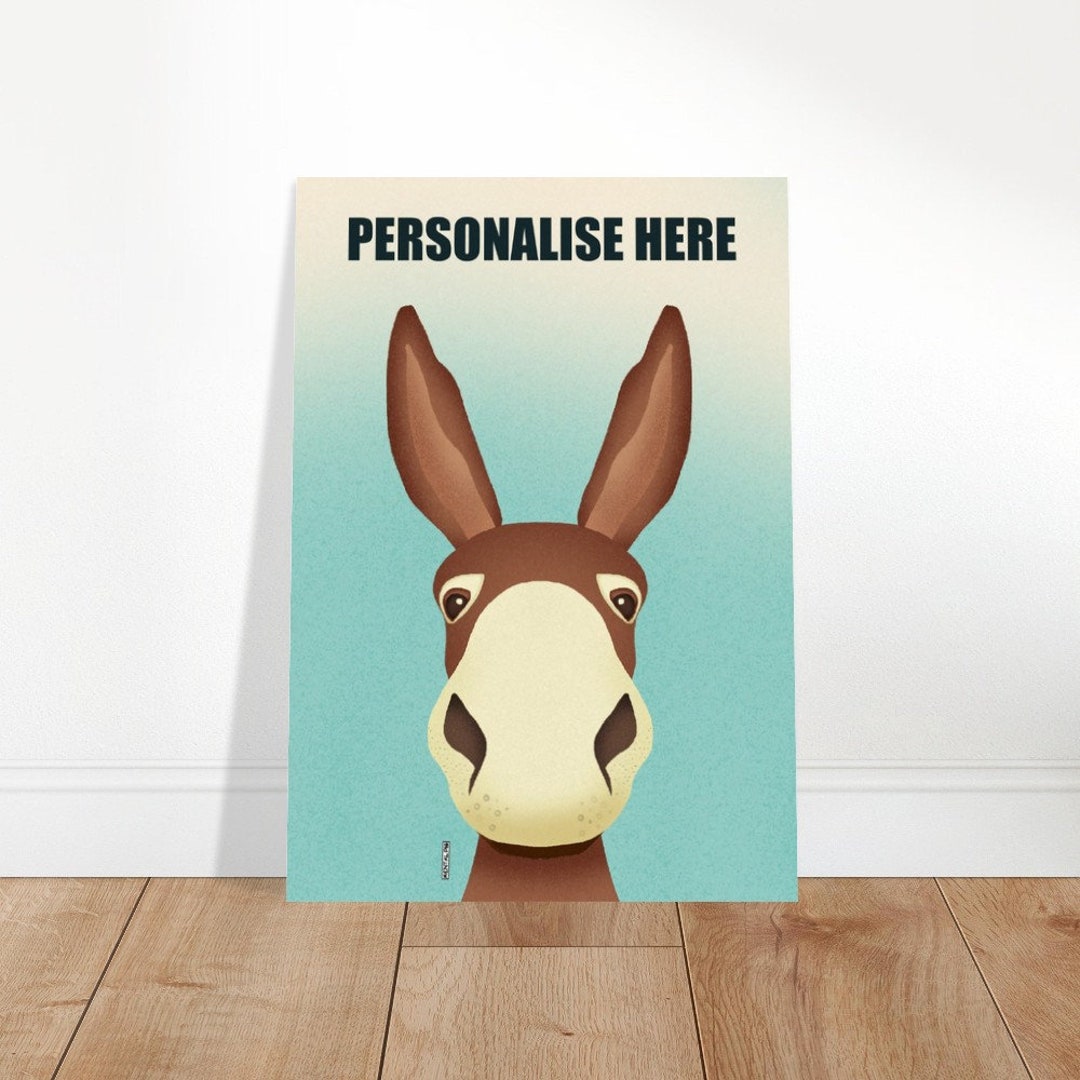 Donkey Personalised Classic Matte Poster A4 and A3 - Etsy