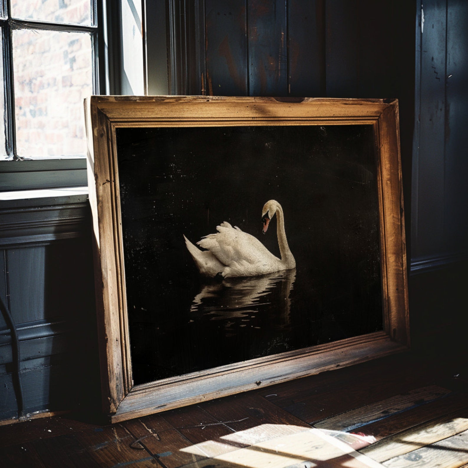 Elegant Swan Oil Painting Swan Print Art White Swan Print Antique ...