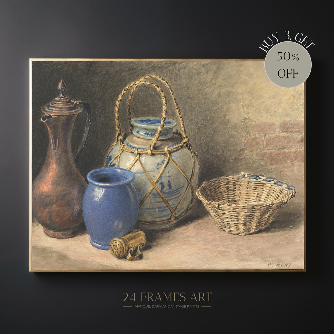 Vintage Kitchen Still Life Painting Country Kitchen Painting Print ...