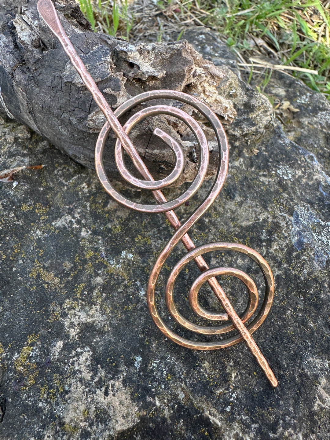 Spiral Copper Hair Clip Wire, Hair Slide Long Hair, Metal Hair Slide ...