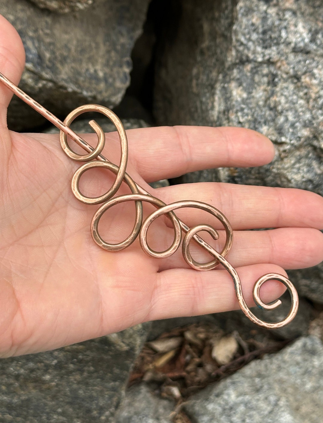 Celtic Knot Copper Hair Pin: Hand Hammered Metal Barrette - Etsy