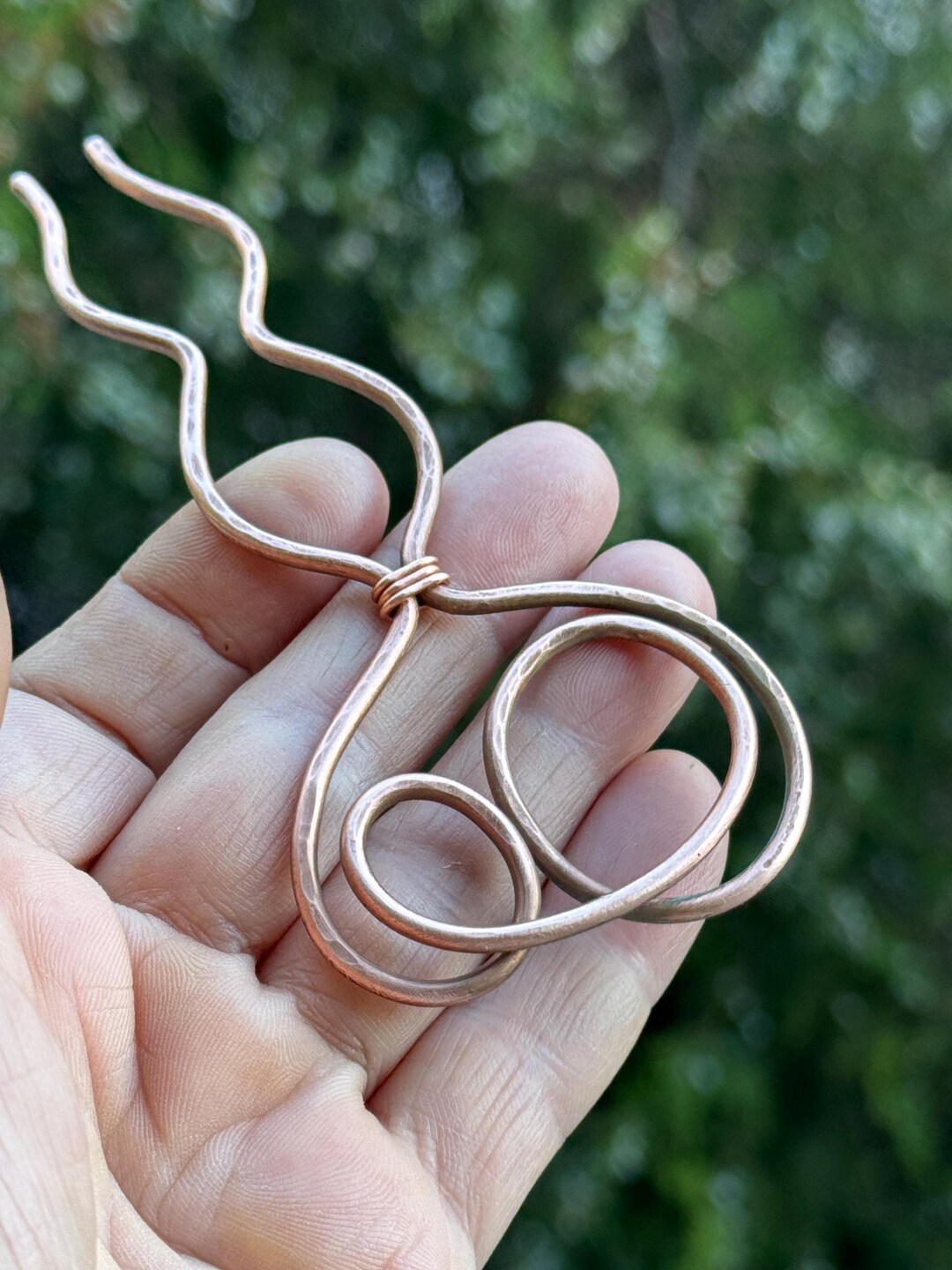 Copper Hair Pin, Simple Bun Holder, Perfect Gift for Long Hair Women ...