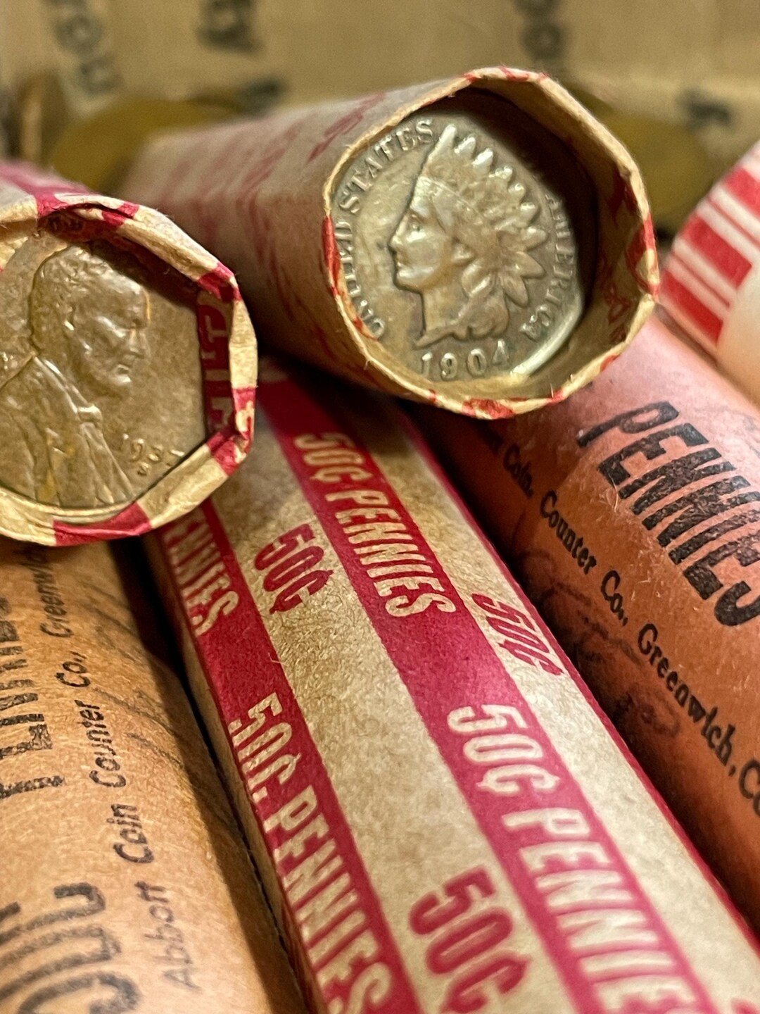 Lincoln Wheat Cent Rolls US Coins 50 Cents PENNY ROLLS - Etsy