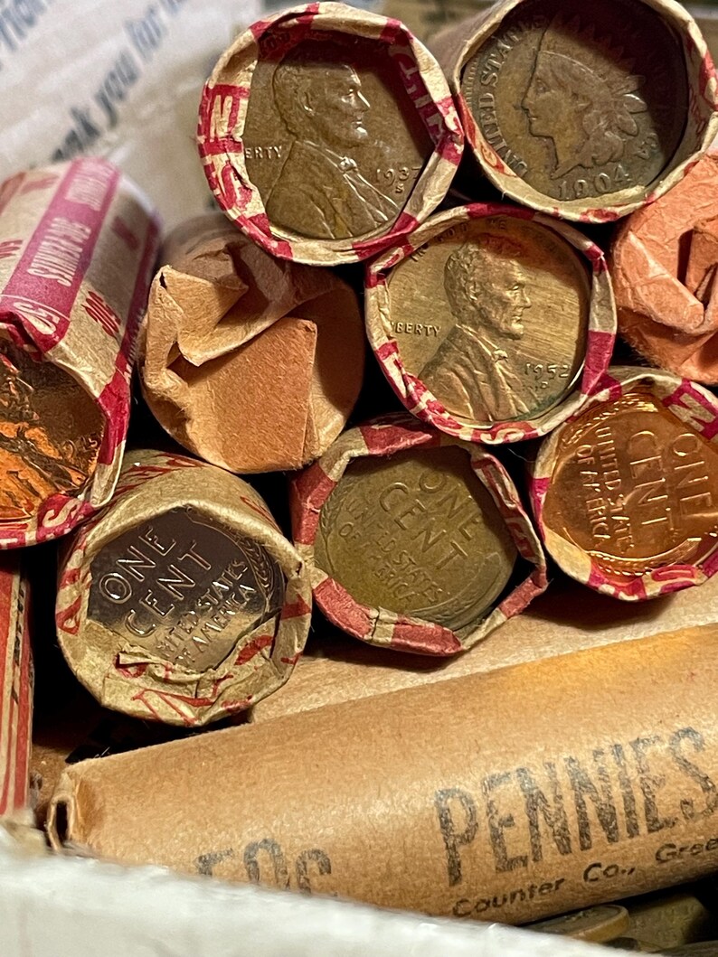 1909 to 1058 Wheat Cent Penny Roll. 50 Coin Unsearched Lot. - Etsy