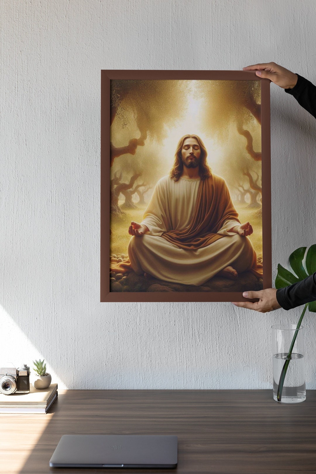 Jesus Meditating, Jesus Meditation, Digital Art, Religious Art ...