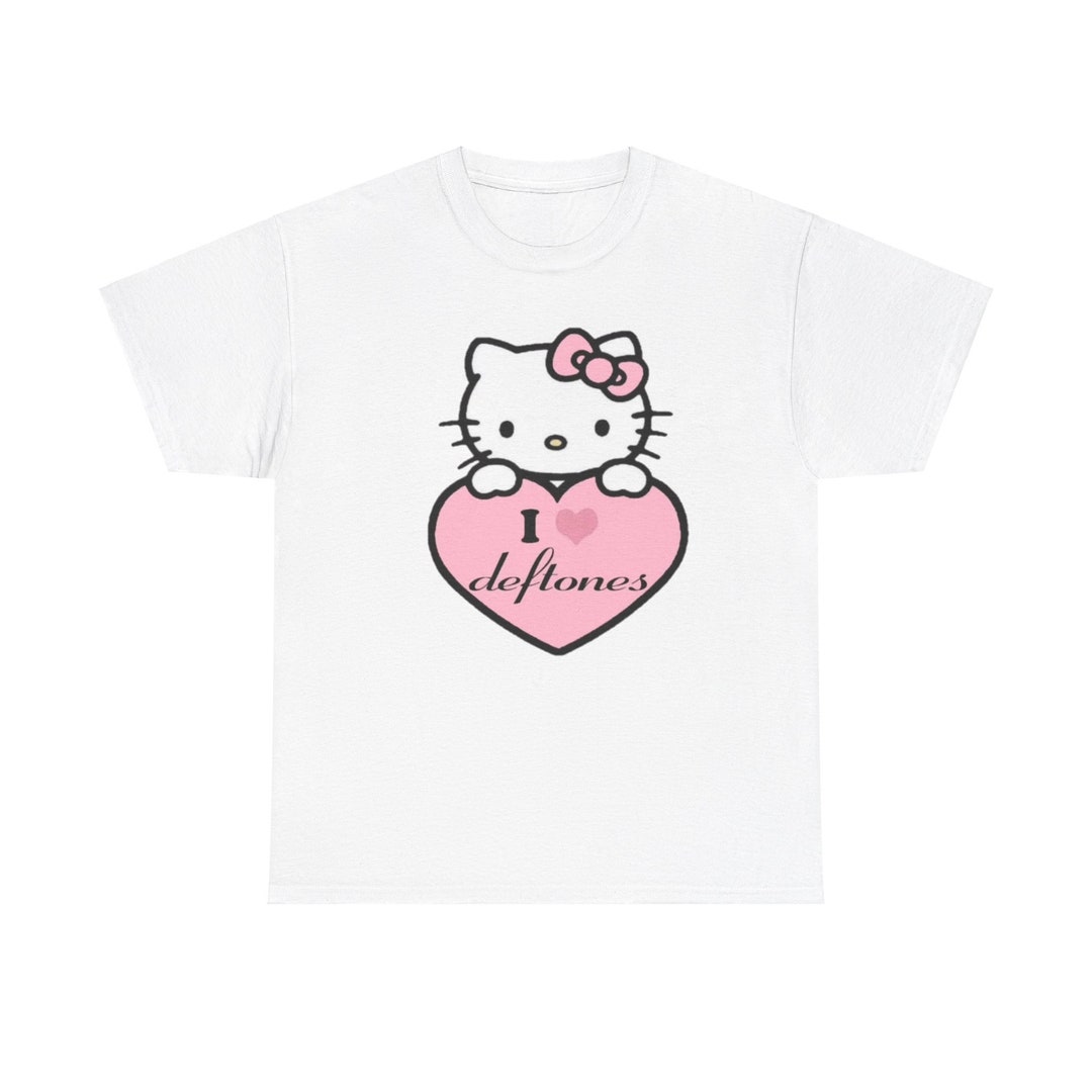 Deftones Cute Hello Kitty T-shirt Fan Gift Concert Heavy Cotton Tee I ...