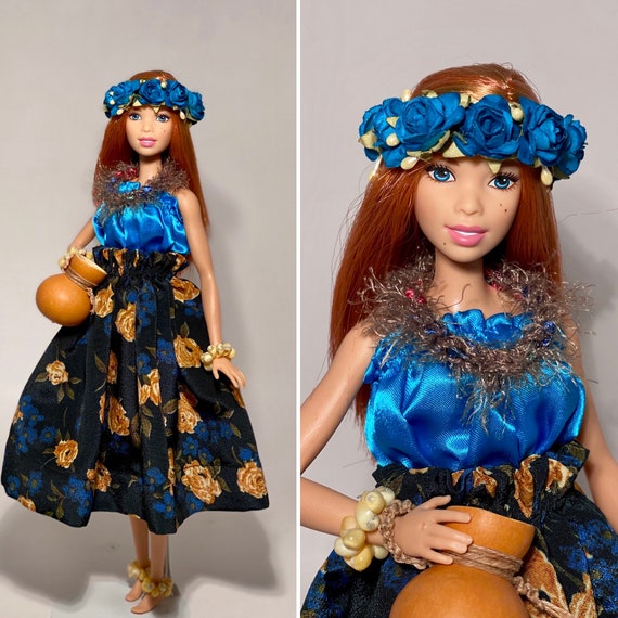Dolls & Miniatures Collector Barbie Hula girl OOAK Barbie Hawaiian doll ...