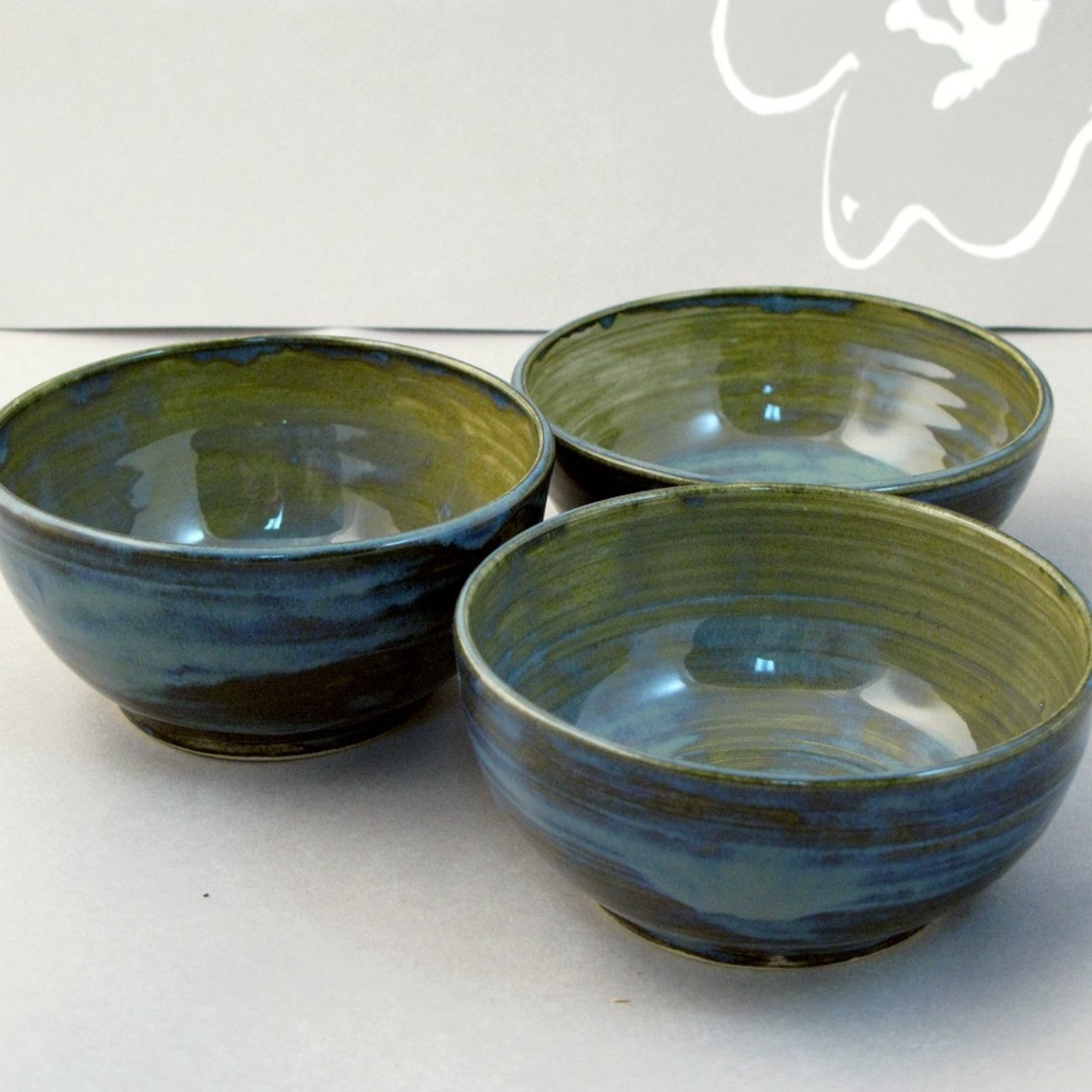 Trio Of Small Soup Bowls Etsy