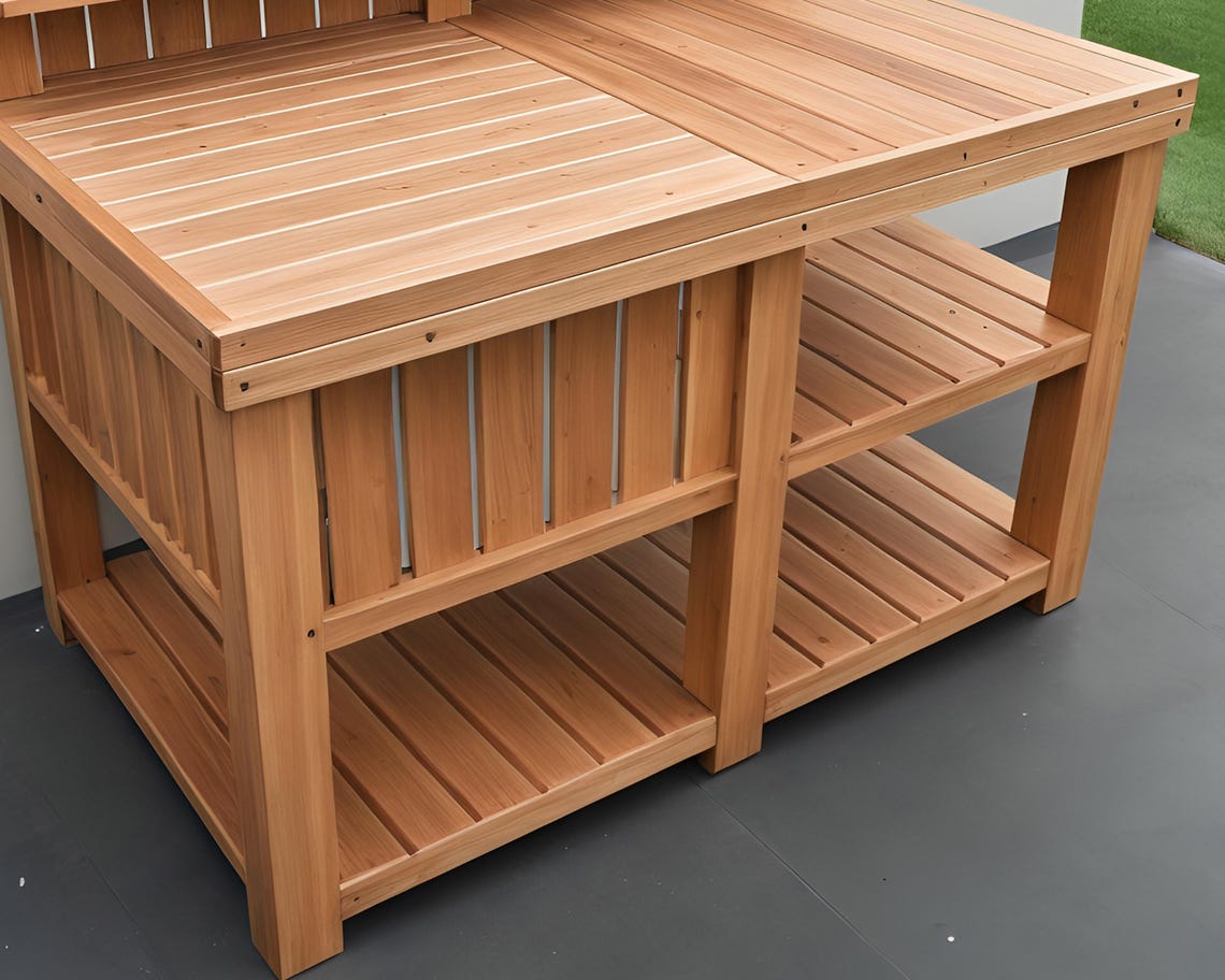 Potting Bench & Bar Woodworking Plan – DIY Patio Workstation PDF ...