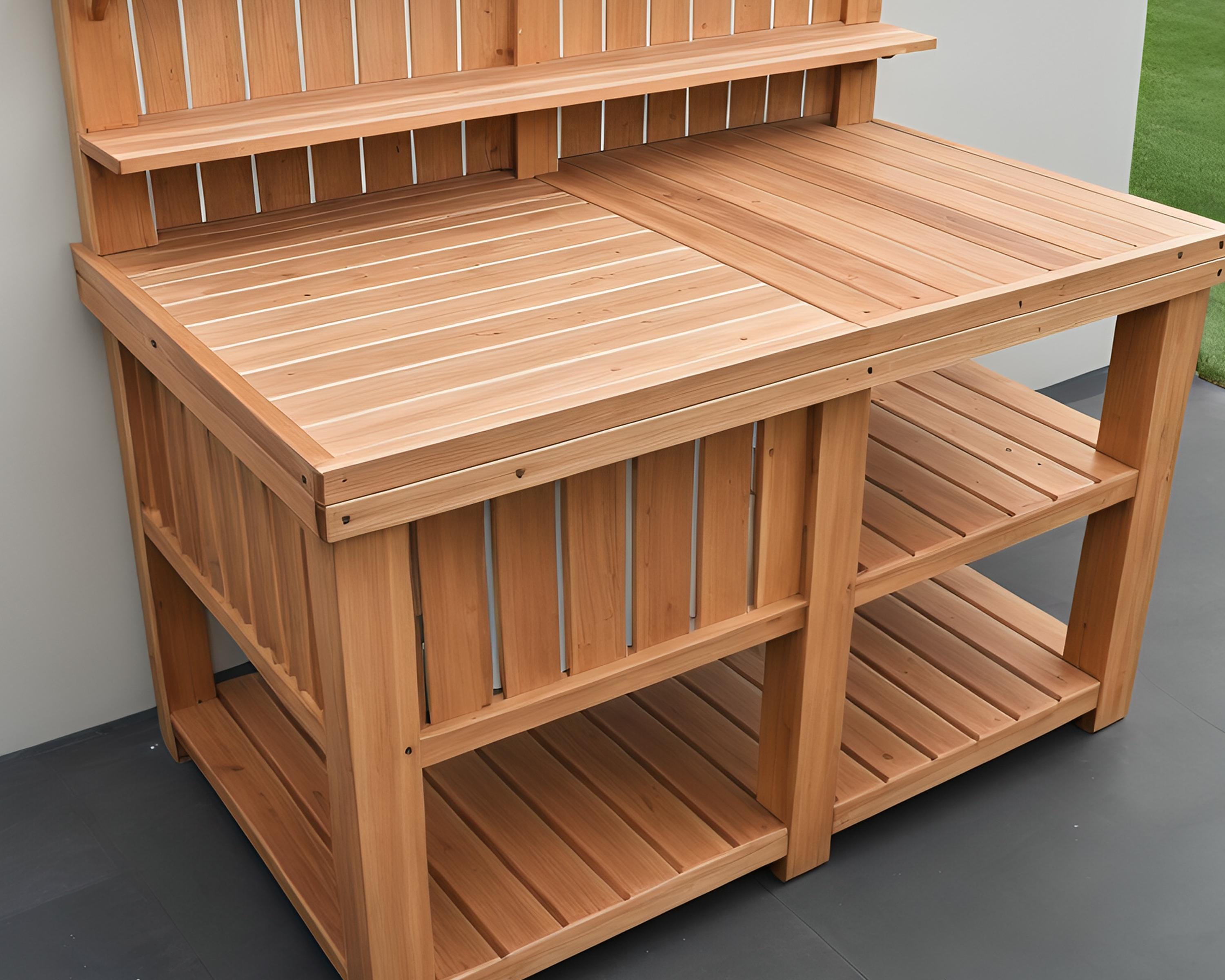 Potting Bench & Bar Woodworking Plan – DIY Patio Workstation PDF ...