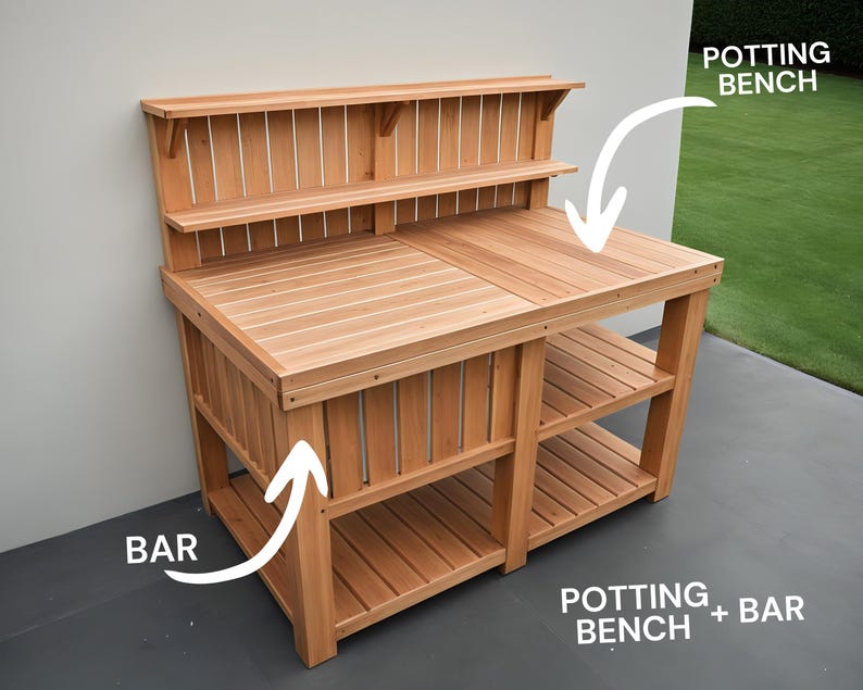 Simple Potting Bench & Bar Build Plan | Work Station Plan| Potting ...