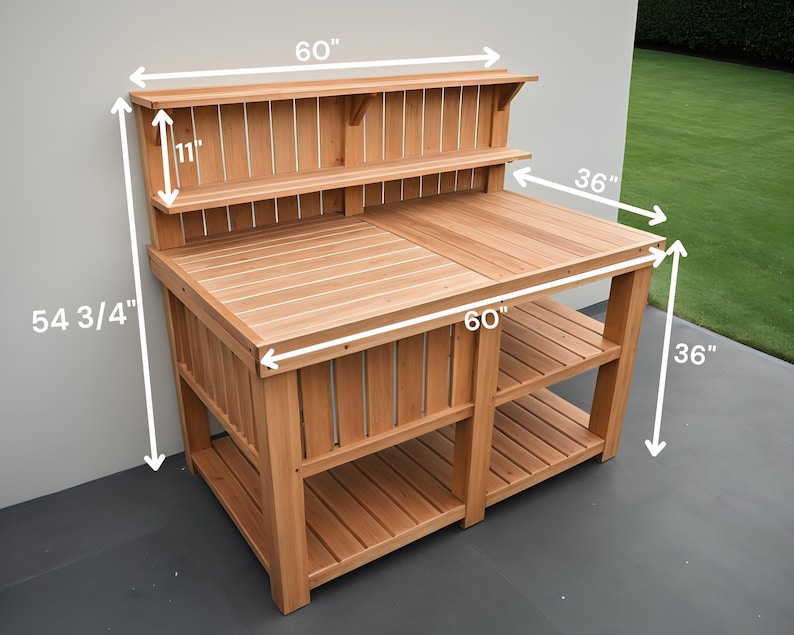 DIY Potting Bench & Bar Table Plan: Outdoor Workstation (PDF) - Etsy