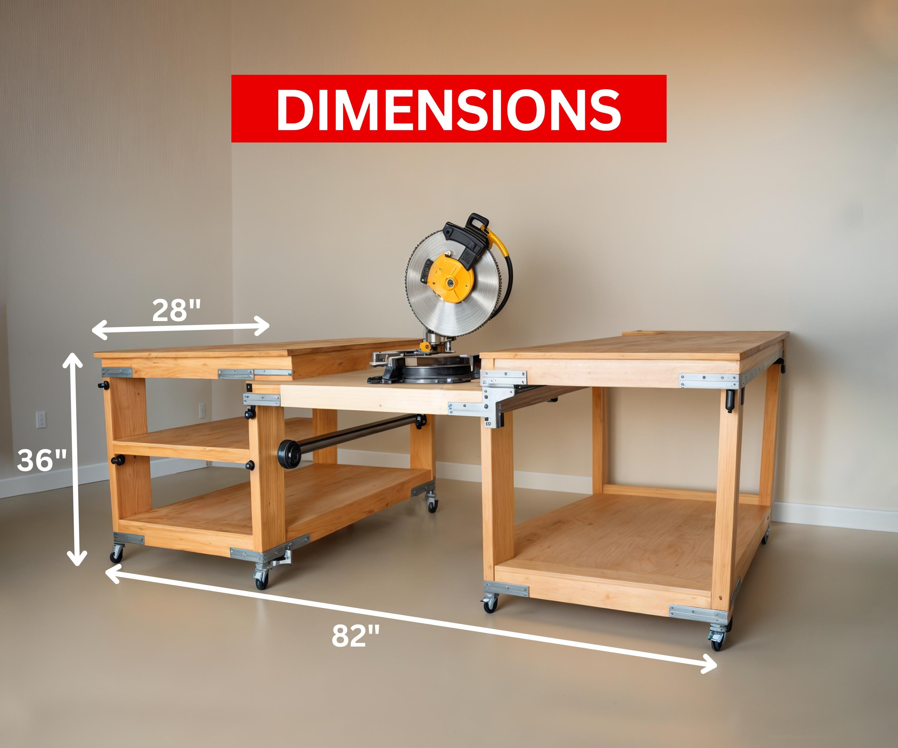 DIY Miter Saw Station Plan PDF, Workbench Table Plan, Work Bench Plans ...