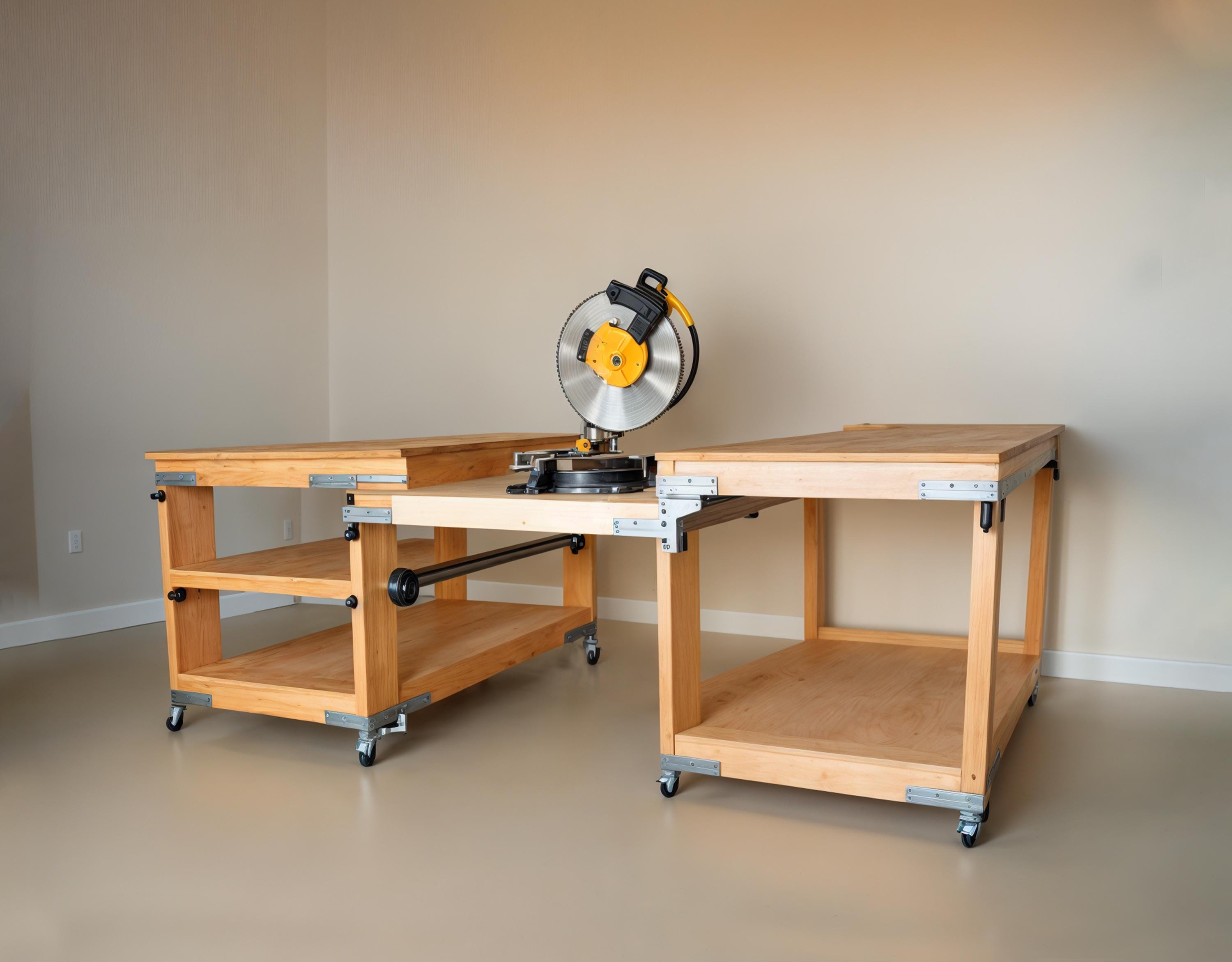 DIY Miter Saw Station Plan: Mobile Workbench With Storage (PDF) - Etsy