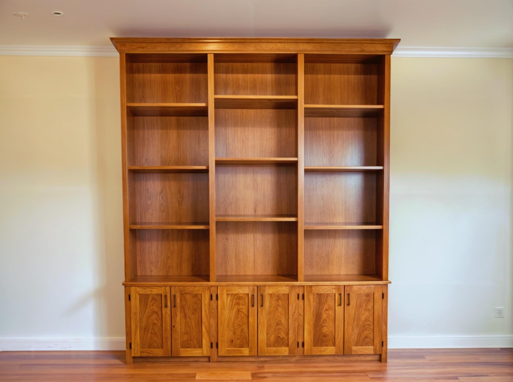 Built-in Bookshelf Plan: Entertainment Center With Shelves & Cabinets ...