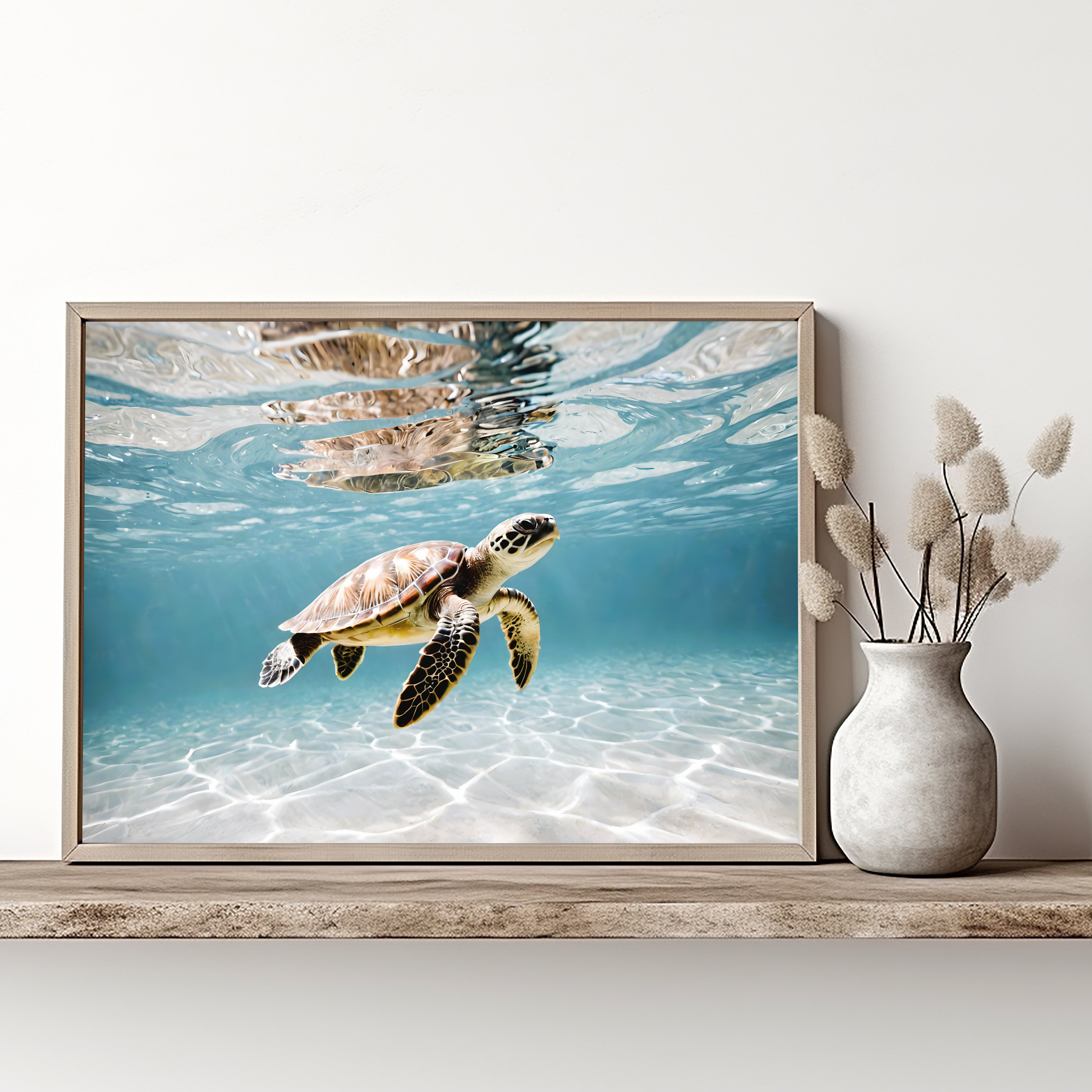 Sea Turtle Wall Art Underwater Print Tropical Wall Art Turtle Print ...