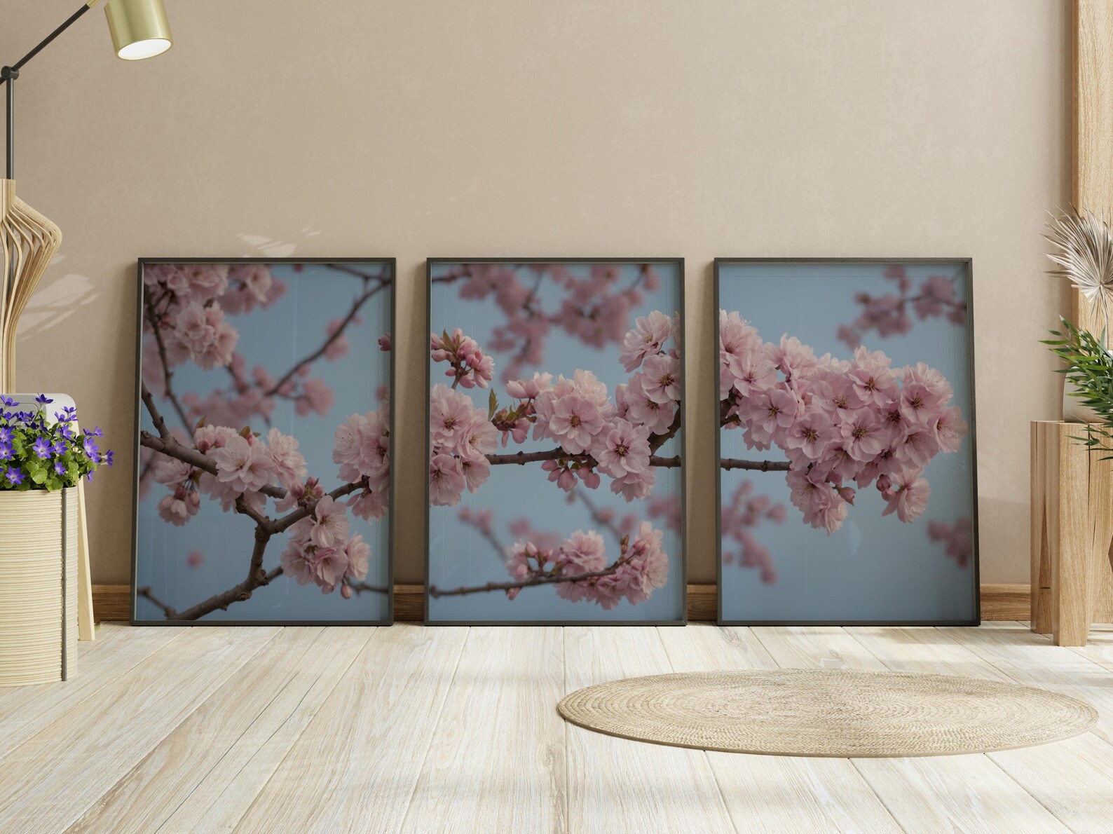 Cherry Tree Print 3 Piece Wall Art Tree Poster Floral Wall Art Summer ...