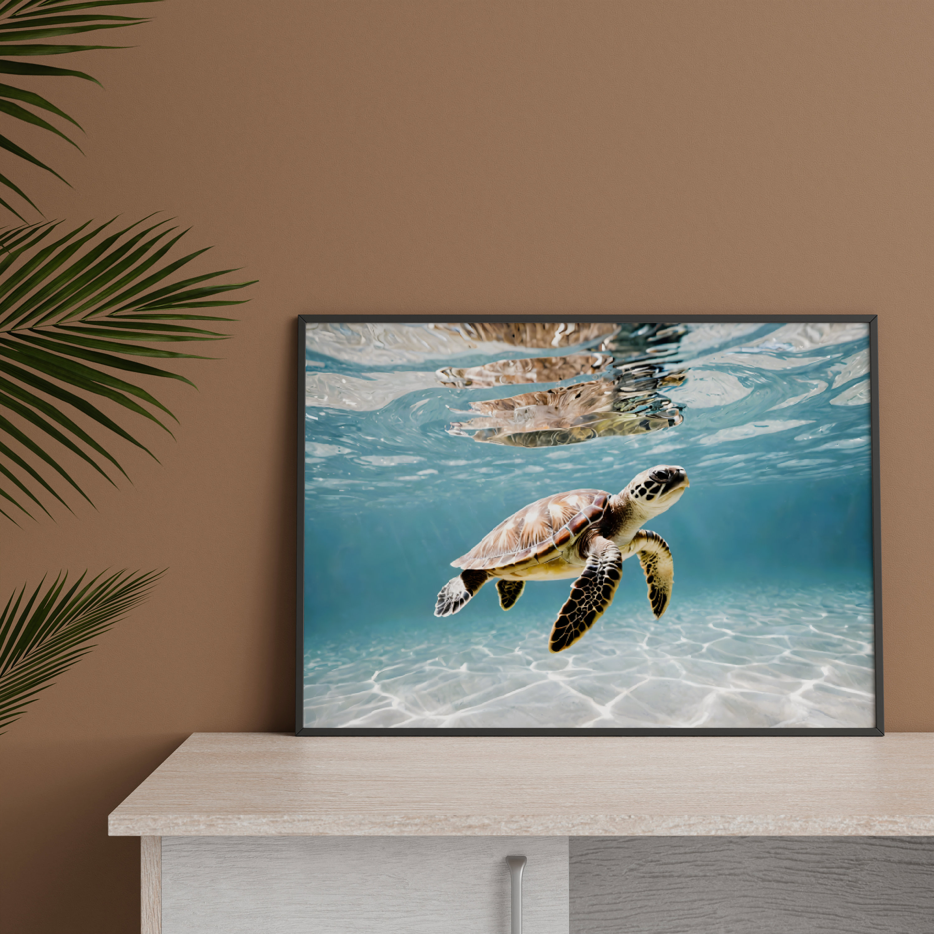 Sea Turtle Wall Art Underwater Print Tropical Wall Art Turtle Print ...