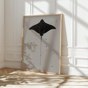 Stingray Print Underwater Wall Art Illustration Print Downloadable ...